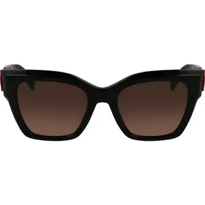 Longchamp Medallion Rectangular Sunglasses - Black