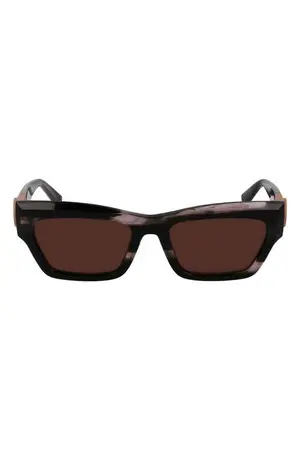 Longchamp Medallion Rectangular Sunglasses - Striped Black