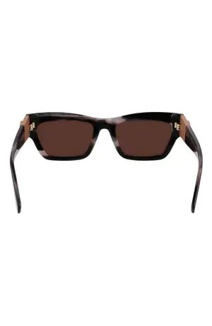 Longchamp Medallion Rectangular Sunglasses - Striped Black
