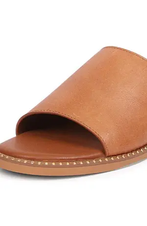 VIVI BLU Saint G Kalina Leather Slide Sandal - Cognac