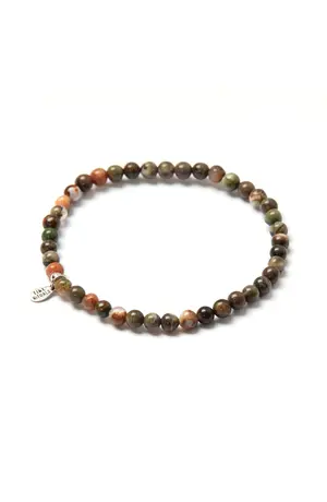 TINY RITUALS Tiny Rituals Natural Ocean Jasper Beaded Bracelet Brown / Green