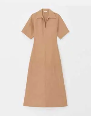 Lafayette 148 New York Silk-linen Popover Midi Dress