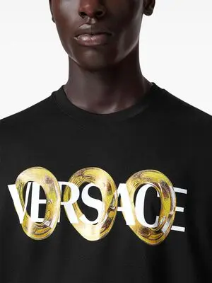 Versace Maxi Chain Logo-print T-shirt