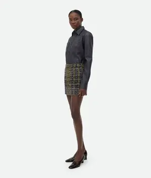 BOTTEGA  VENETA Bottega Veneta Pressed Wool Check Skirt