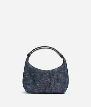 BOTTEGA  VENETA Denim Bouclé Shoulder Bag - Navy