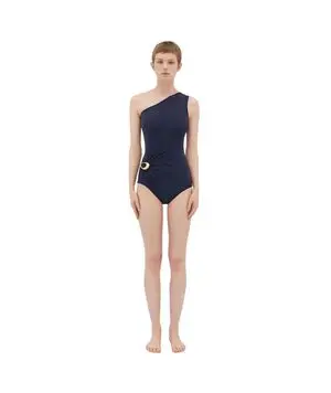 BOTTEGA  VENETA Bottega Veneta Stretch Nylon One Shoulder Swimsuit - Abyss