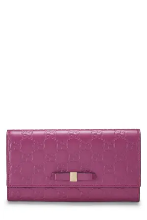 Gucci Ssima Continental Bow Wallet - Pink