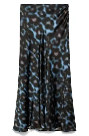 Mango Printed Satin Maxi Skirt