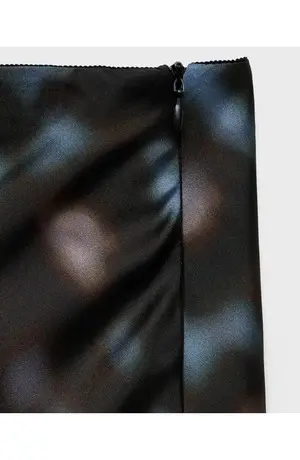 Mango Printed Satin Maxi Skirt