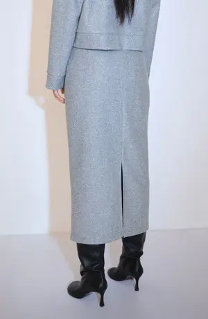 Mango French Terry Midi Skirt