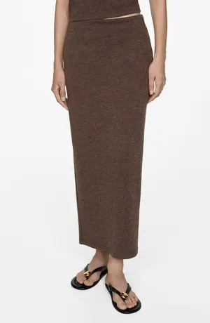 MANGO Knit Column Maxi Skirt