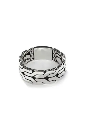 John Hardy Carved Chain Band Ring - Silver