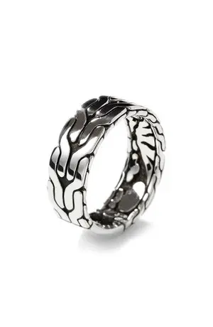 John Hardy Carved Chain Band Ring