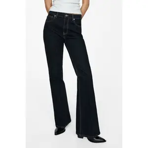 Mango Violet High-rise Flare Jeans - Open Blue