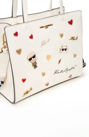 Karl Lagerfeld Paris Maybelle Satchel With Pins - Multi/white