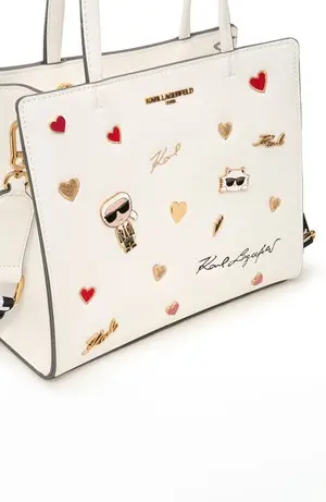 Karl Lagerfeld Paris Maybelle Satchel With Pins - Multi/white