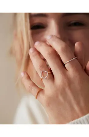 Monica Vinader Skinny Diamond Eternity Ring In 18k Gold Vermeil