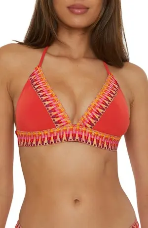 BECCA By Rebecca Virtue Becca Fiesta Halter Bikini Top Fire