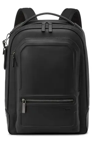 Tumi Leather Backpack - Black Bombe