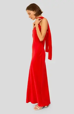 WHIMSY + ROW Bonnie Maxi Slip Dress - Red