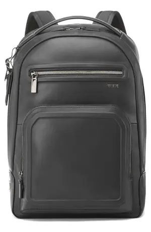 Tumi Warren Leather Backpack - Black Bombe