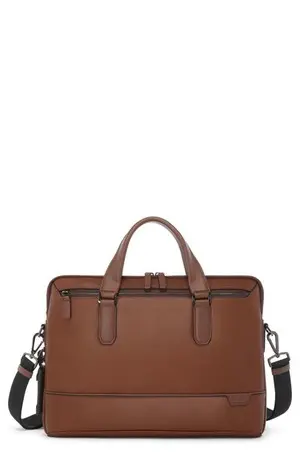 Tumi Sycamore Slim Leather Briefcase - Cognac