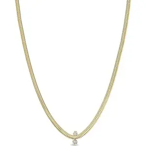Zoe Chicco Diamond Snake Chain Necklace - 14k Yellow Gold
