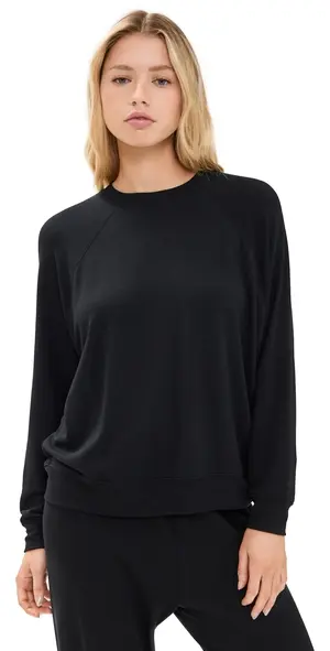 Splits59 Andie Oversized Fleece Sweatshirt - Black