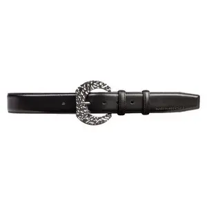 BLACK SUEDE STUDIO Lucid Leather Belt - Black/silver