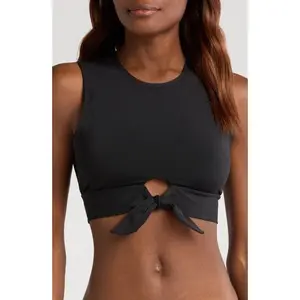Robin Piccone Robin Piccone Ava Tie Front Bikini Top Black