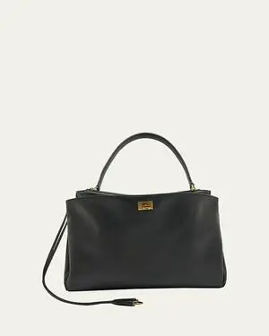 Balenciaga Rodeo Small Leather Tote Bag - Black