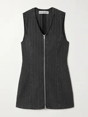 Our Legacy Striped Denim Zip-up Tank