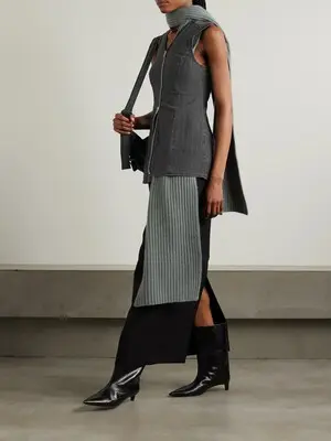 Our Legacy Striped Denim Zip-up Tank