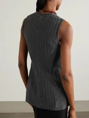 Our Legacy Striped Denim Zip-up Tank