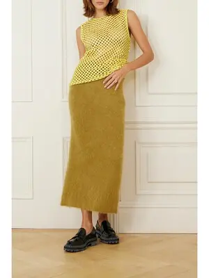 ZANKOV Delphine" Brushed Knit Mohair & Alpaca Blend Skirt