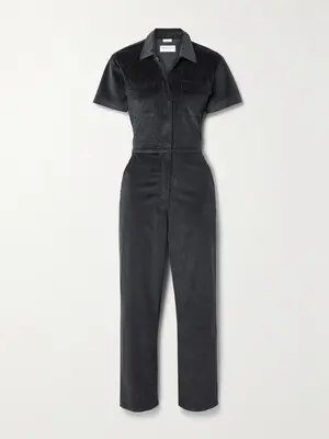 RIVET UTILITY Net Sustain Worker Cotton-blend Corduroy Jumpsuit - Gray