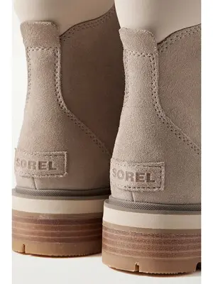 Sorel Lennox Lace Leather-trimmed Suede Ankle Boots