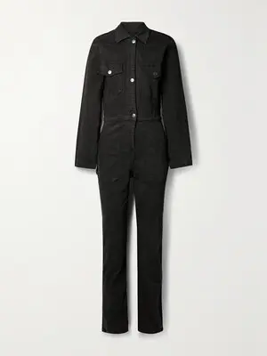 RIVET UTILITY Net Sustain Powerhouse Stretch-denim Jumpsuit - Black