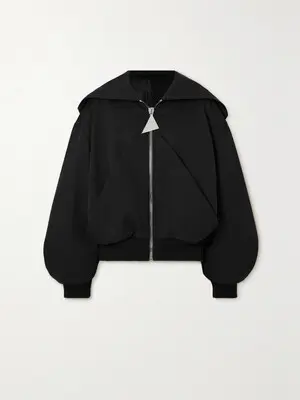 Attico Hooded Oversized Wool-twill Bomber Jacket