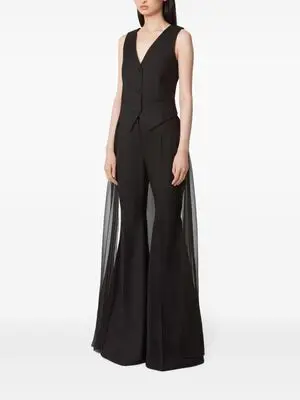 Nina Ricci Wool Gabardine Flared Trousers - Black