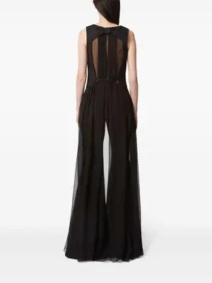 Nina Ricci Wool Gabardine Flared Trousers - Black