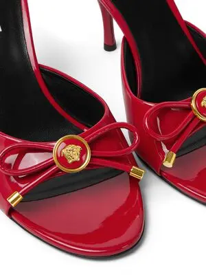 Versace 85mm Opera Bow Mules - Red