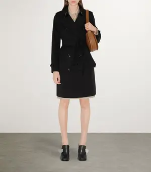 Burberry Kensington Mid-length Trench Coat - Black