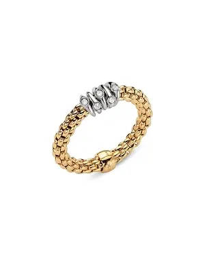 FOPE 18k Yellow Prima Diamond Flex'it Ring - Gold