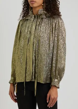 Chloé Metallic Silk-blend Blouse