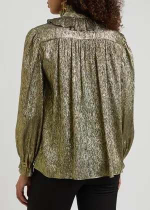 Chloé Metallic Silk-blend Blouse