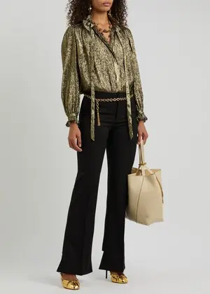 Chloé Metallic Silk-blend Blouse