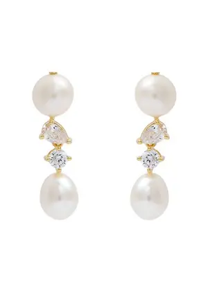 Completedworks And Crystal-embellished 18kt Gold Vermeil Drop Earrings - Pearl