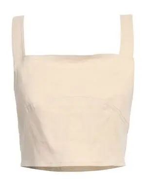 Pinko Woven Crop Top - Beige
