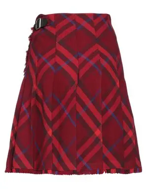 Burberry Wool Mini Wrap Skirt - Red